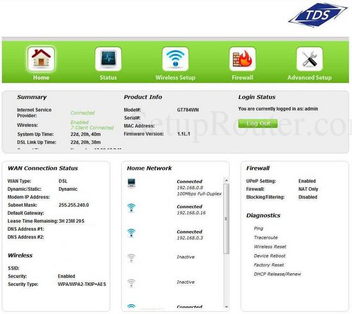 Setup Wifi On The Actiontec Gt784wn Tds