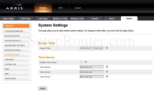 Arris TG2472G Screenshots