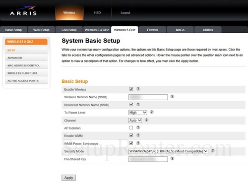 Arris TG2472G Screenshots