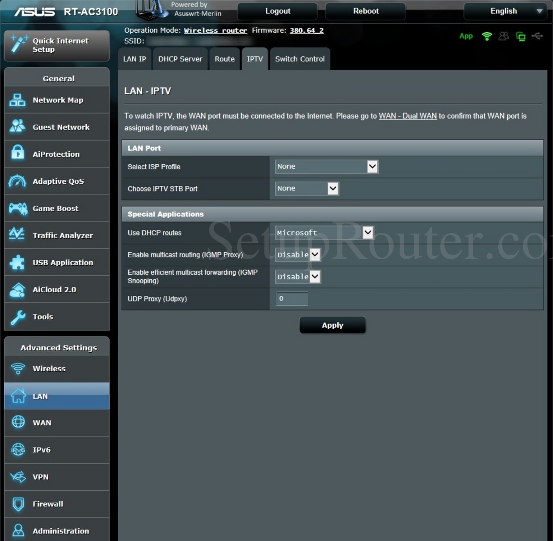 IPTV behind router - Using 2 ports as unmanaged switch | SNBForums
