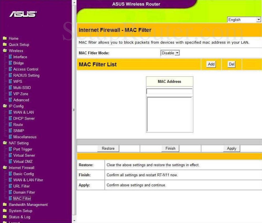 Asus mac address filter - pointslasopa