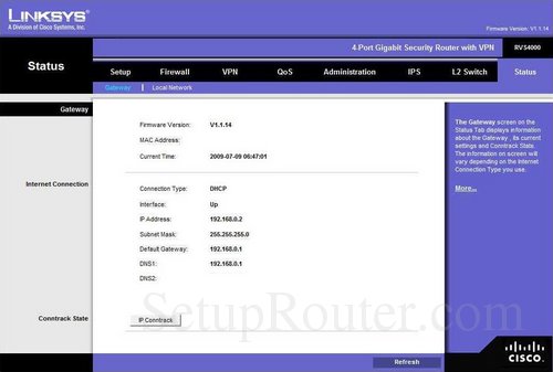 Linksys RVS4000 Screenshots