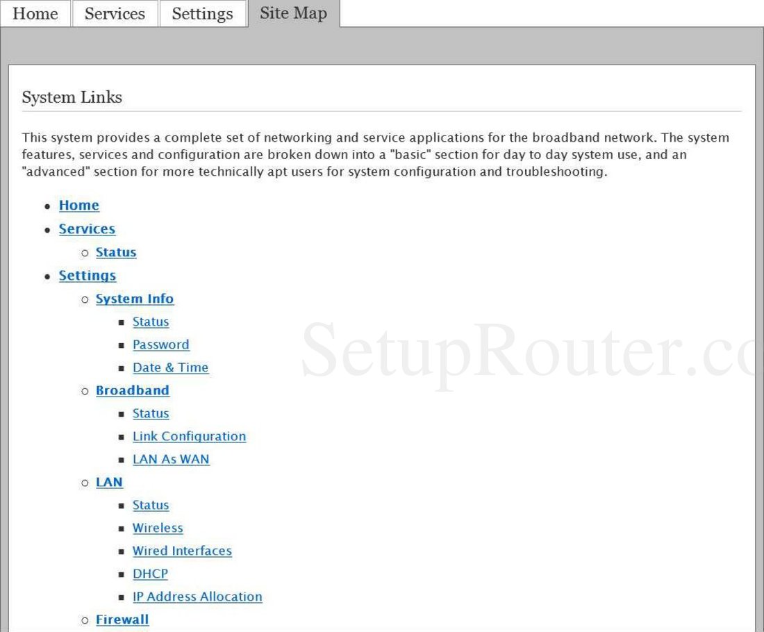 Pace-Plc 4111N-031 Screenshot Site Map