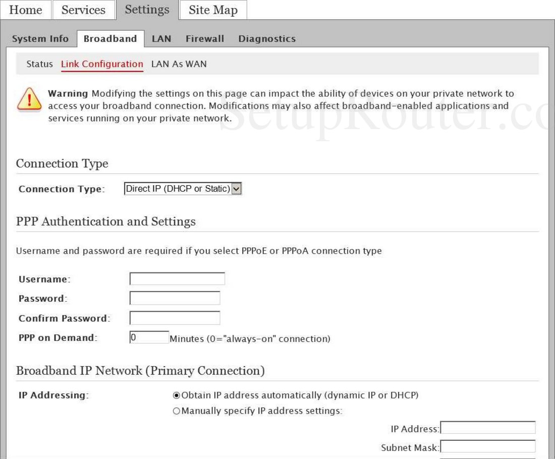 Pace-Plc 4111N-031 Screenshot Link Configuration