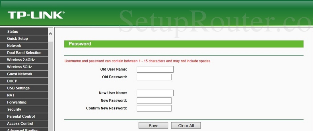 TP-Link TL-WDR3500 Screenshot Password