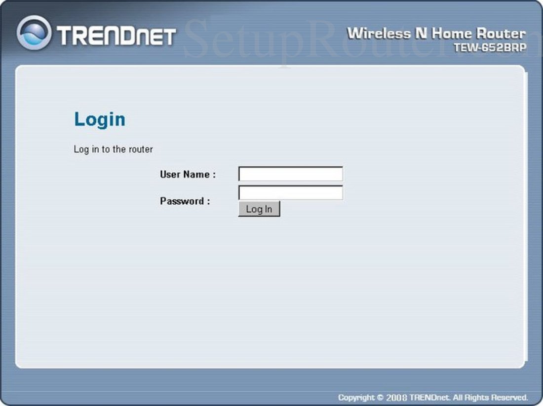 TRENDnet TEW-652BRP Screenshot Login