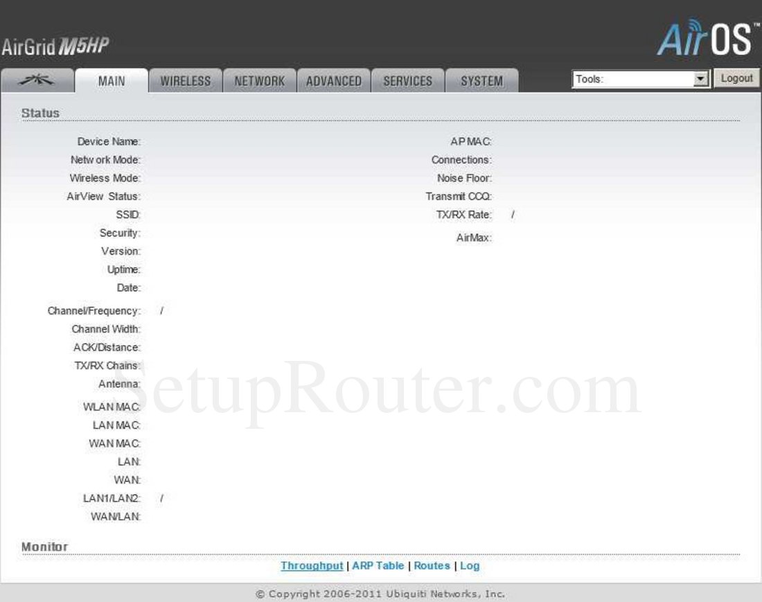 Ubiquiti AirOS-AirGrid-M5HP Screenshot Main