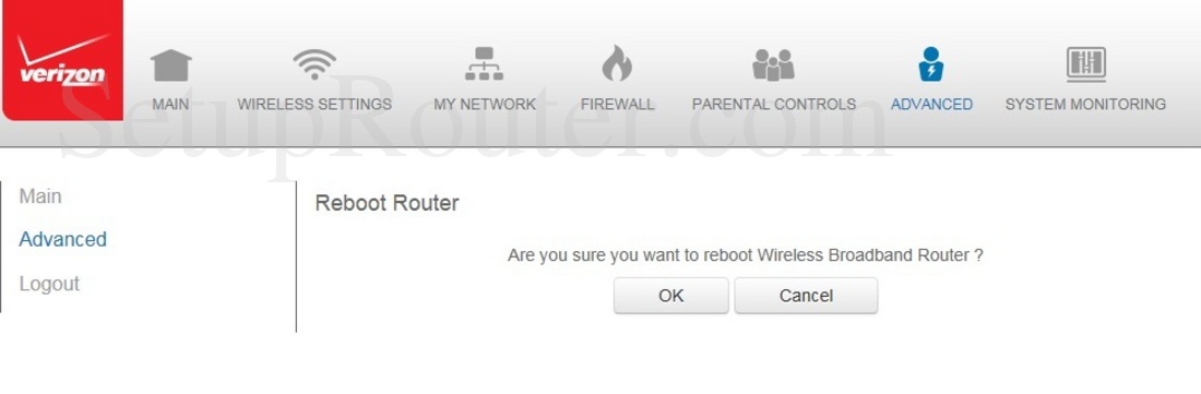 Verizon FiOS-G1100 Screenshot RebootRouter Verizon FiOS-G1100 Screenshot RebootRouter